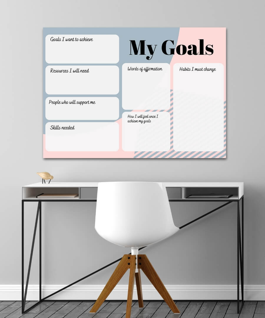 My Goals Vision Board with Affirmation Posters – Christian Motivational ...