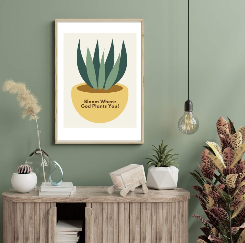 Bloom Where God Plants You Wall Art – Christian Motivational ...