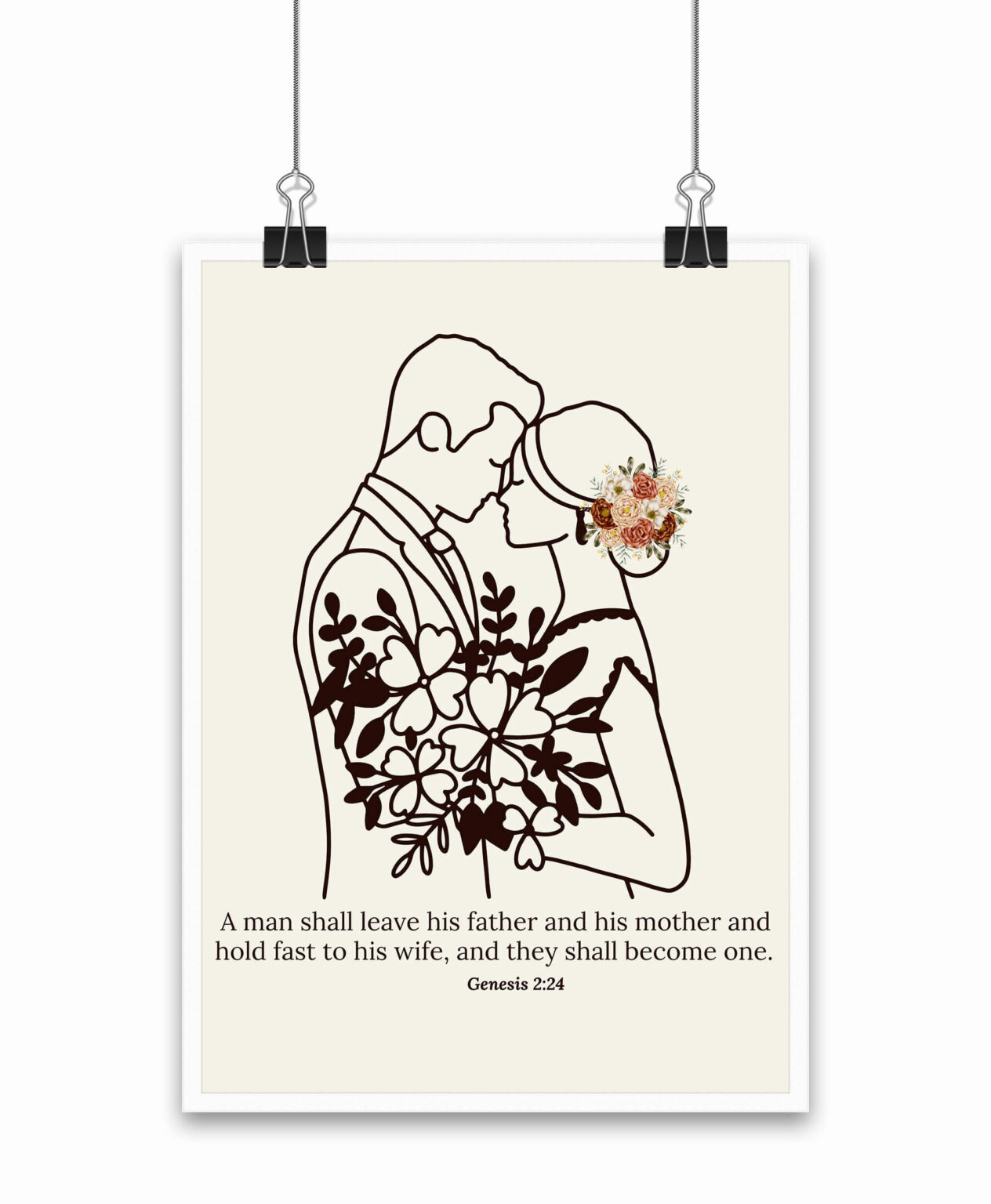 Genesis 2:24 Marriage Wall Art – Christian Motivational & Printable ...