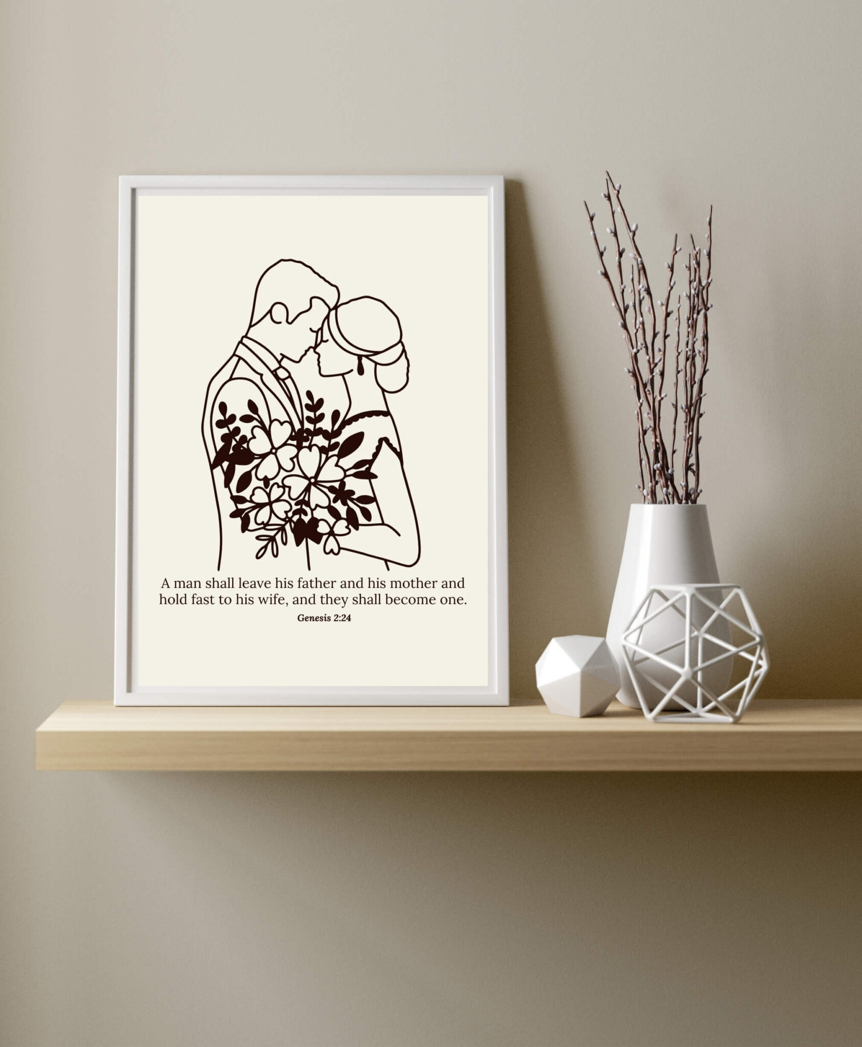 Genesis 2:24 Marriage Wall Art – Christian Motivational & Printable ...