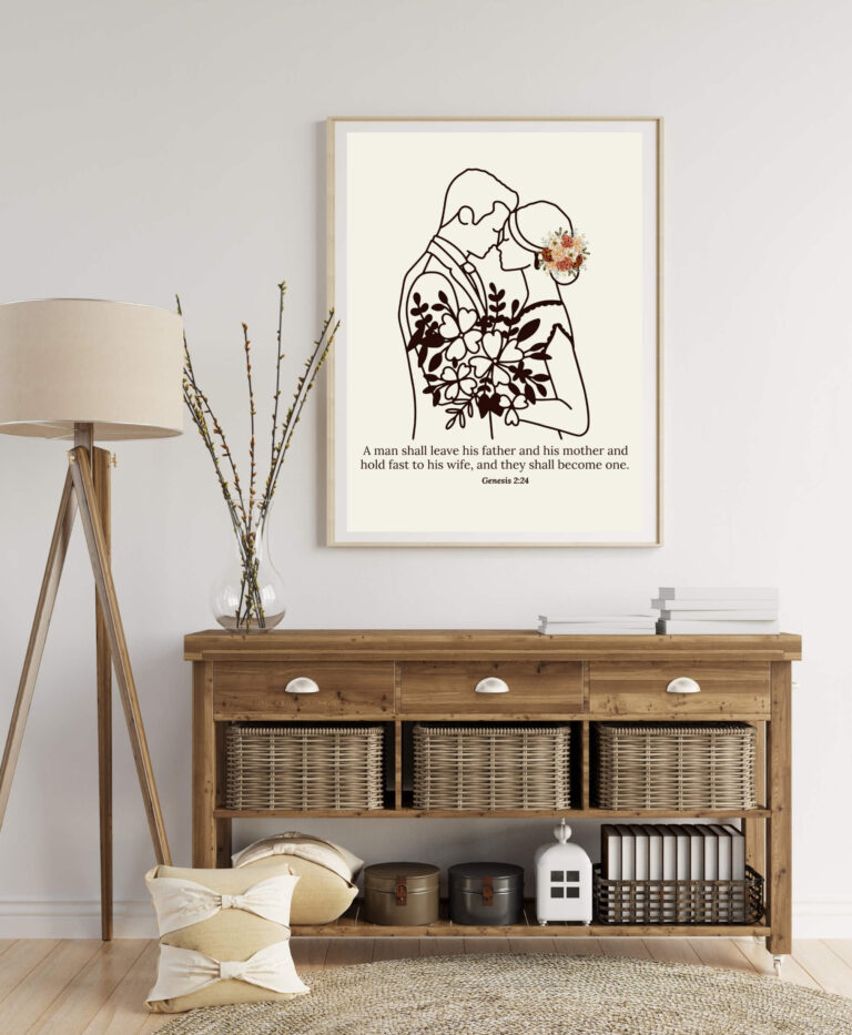 Genesis 2:24 Marriage Wall Art – Christian Motivational & Printable ...