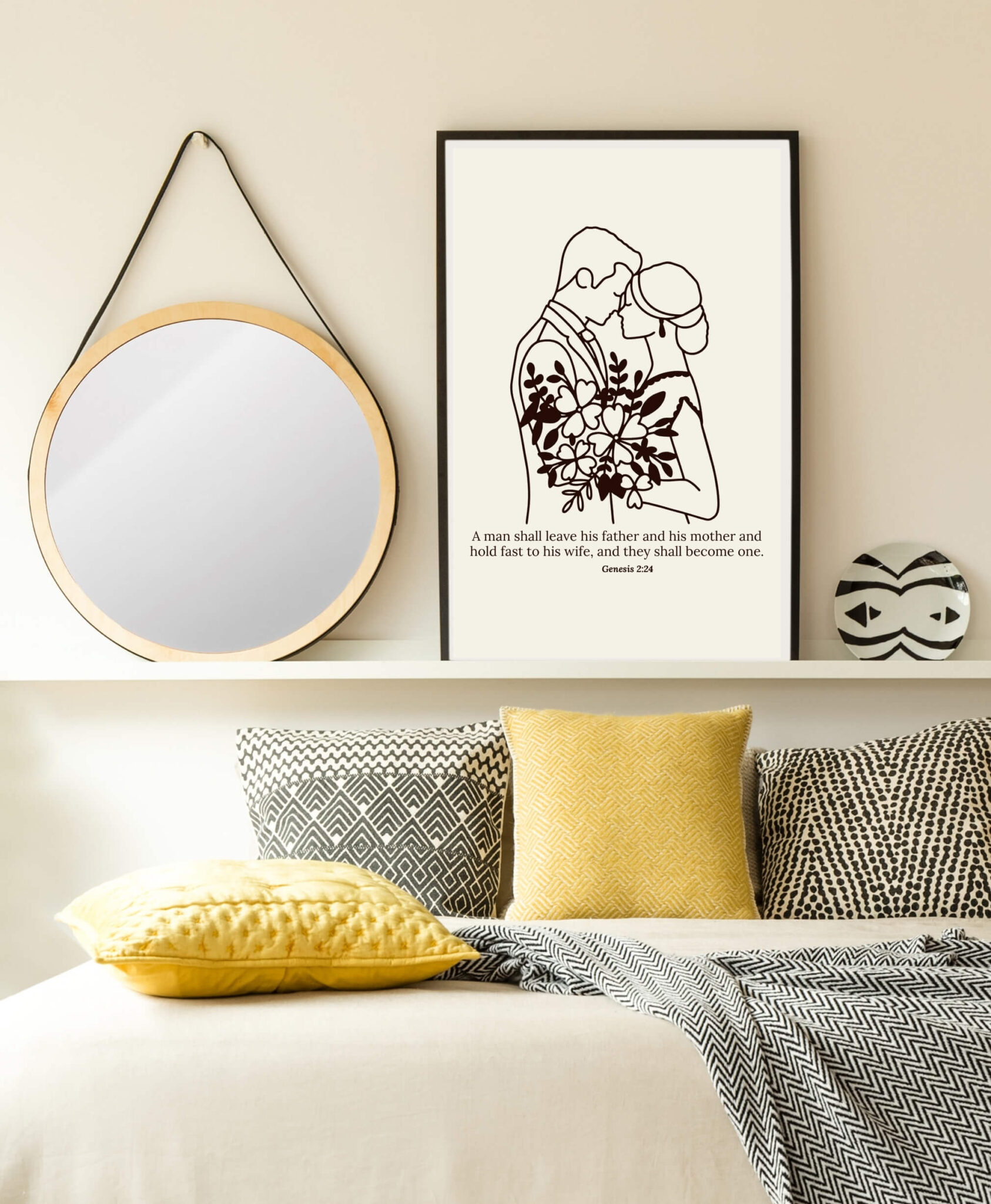 Genesis 2:24 Marriage Wall Art – Christian Motivational & Printable ...