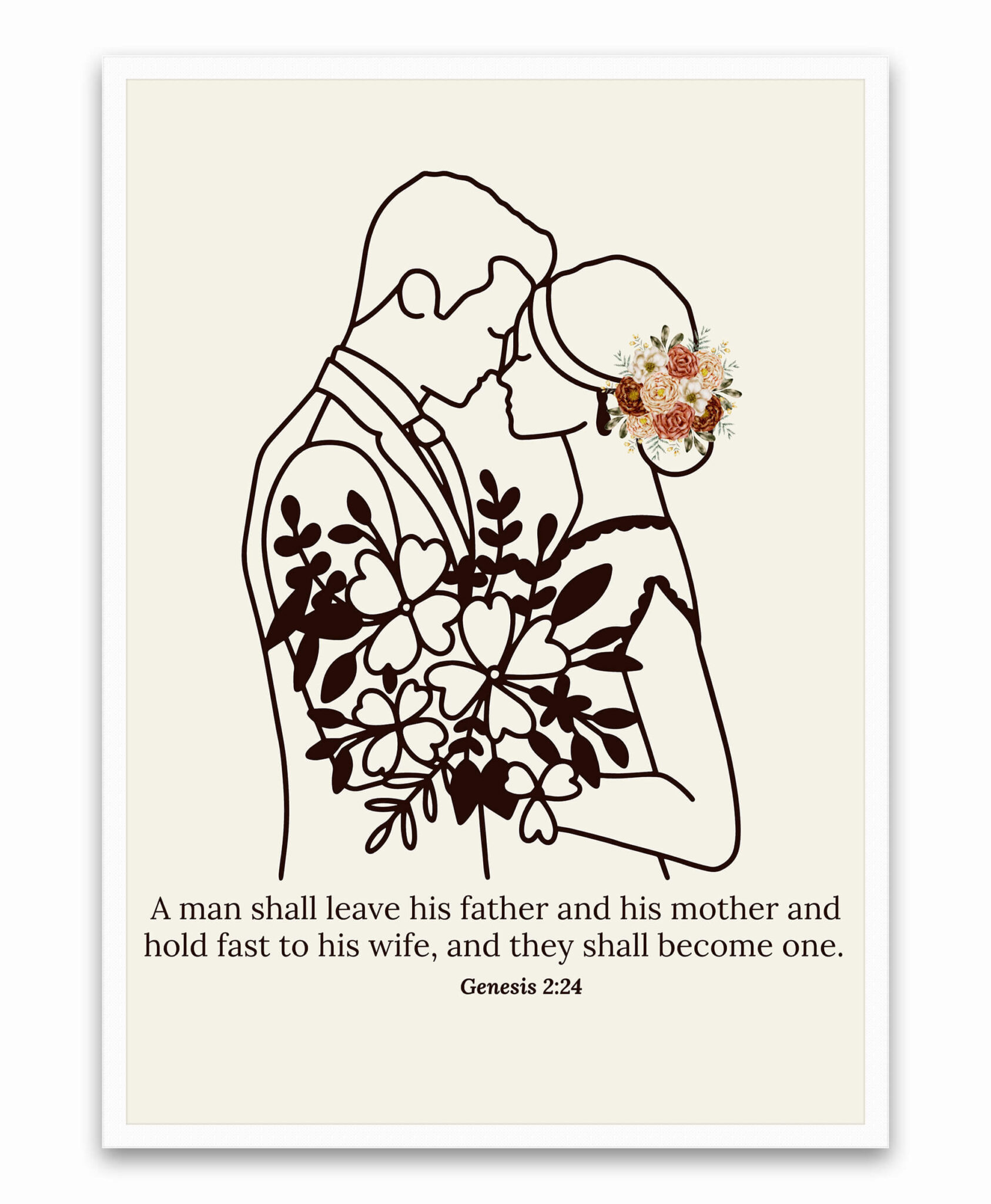 Genesis 2:24 Marriage Wall Art – Christian Motivational & Printable ...
