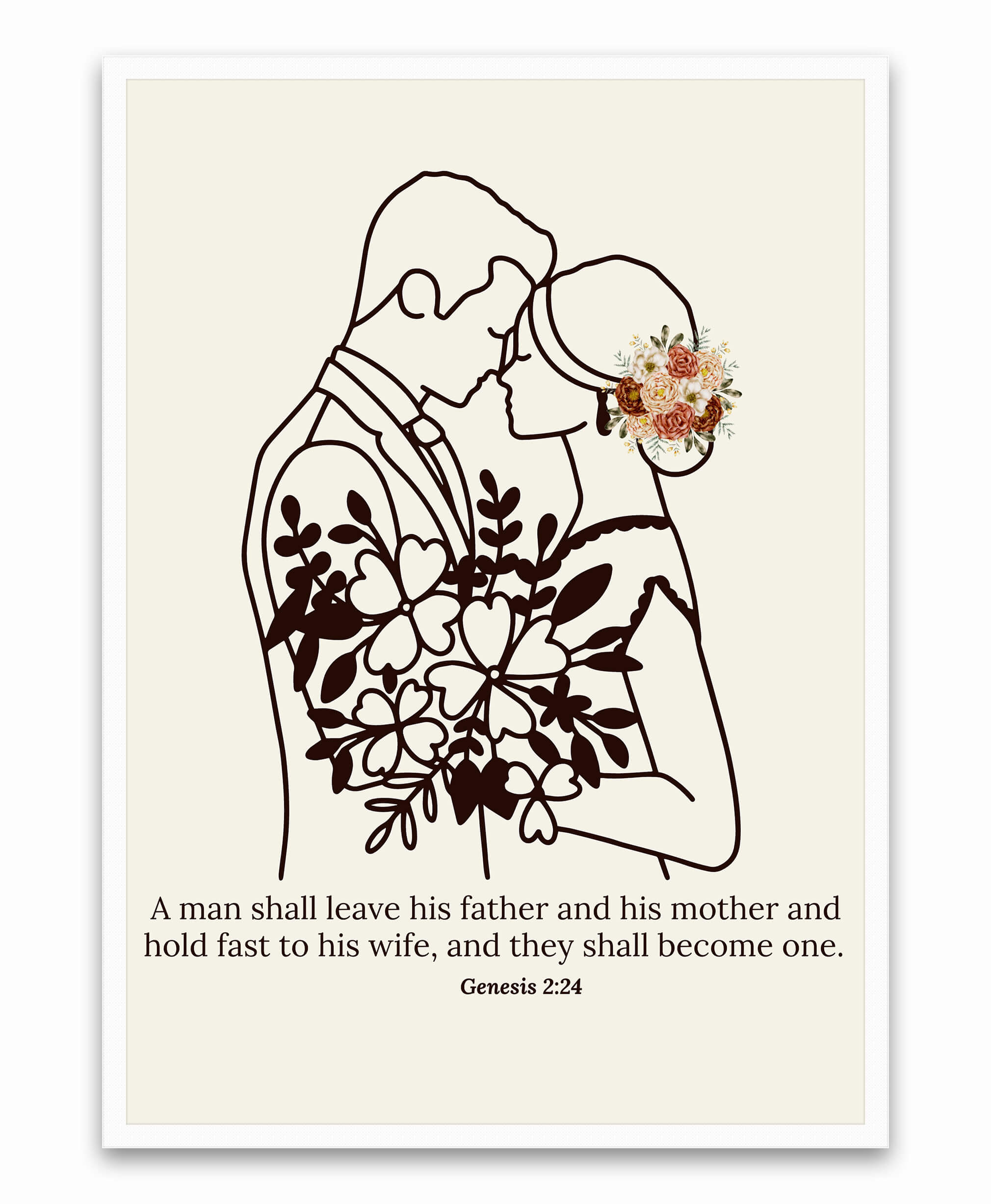 Genesis 2:24 Marriage Wall Art – Christian Motivational & Printable ...