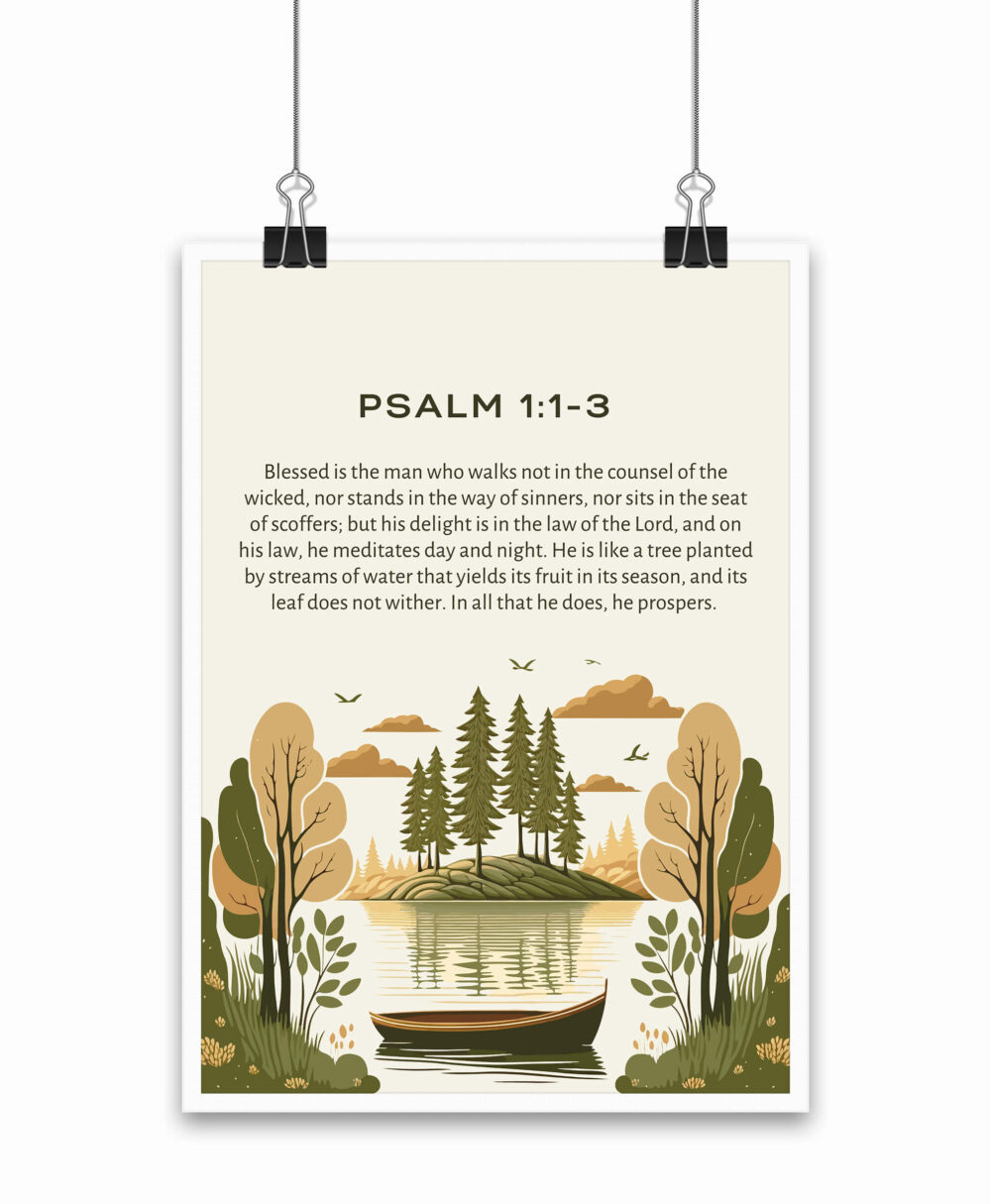 Psalm 1:1-3 Wall Art – Christian Motivational & Printable Products