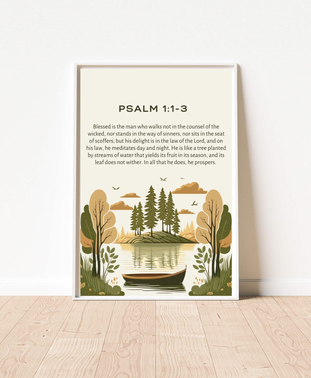 Psalm 1:1-3 Wall Art – Christian Motivational & Printable Products