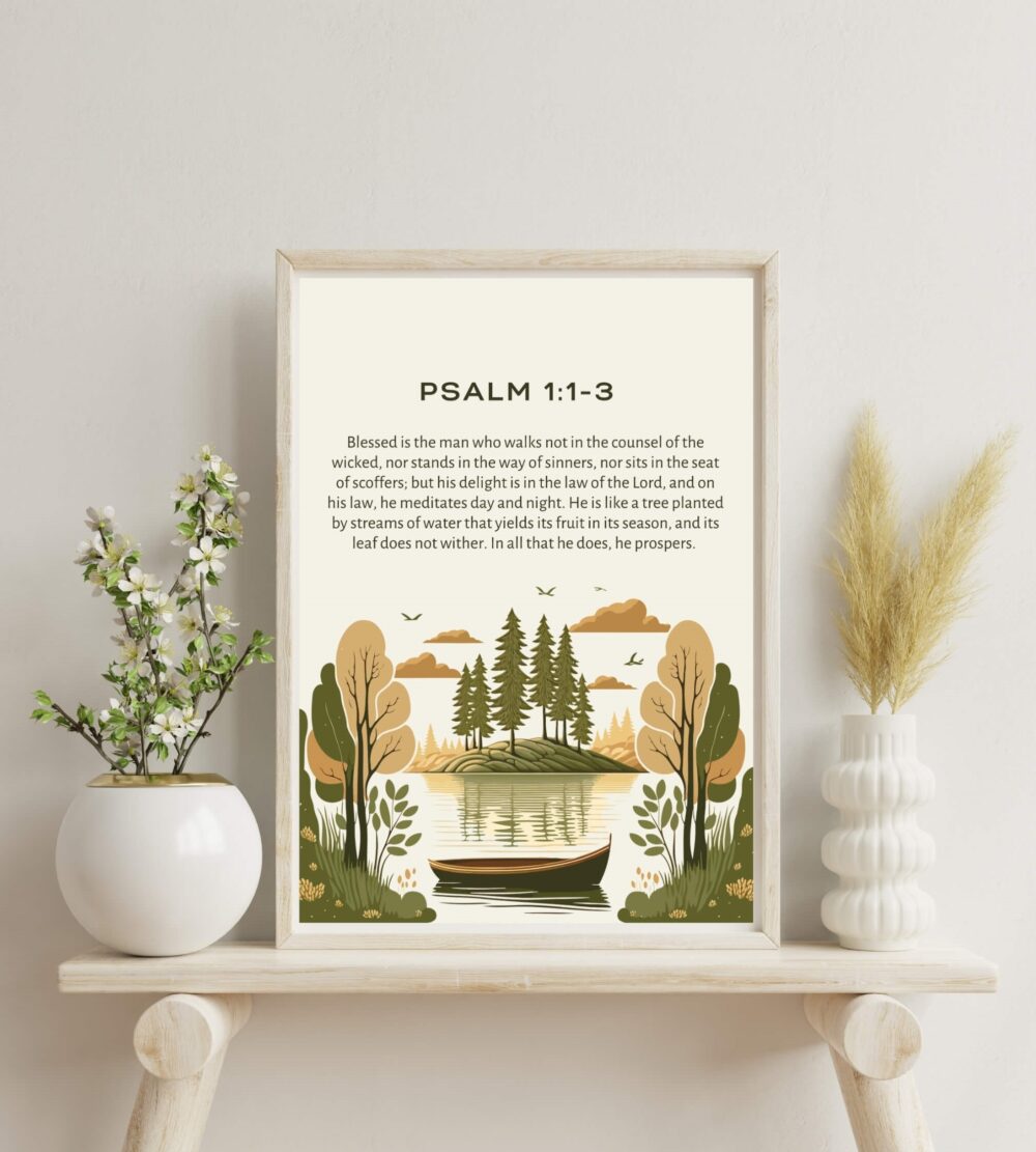 Psalm 1:1-3 Wall Art – Christian Motivational & Printable Products