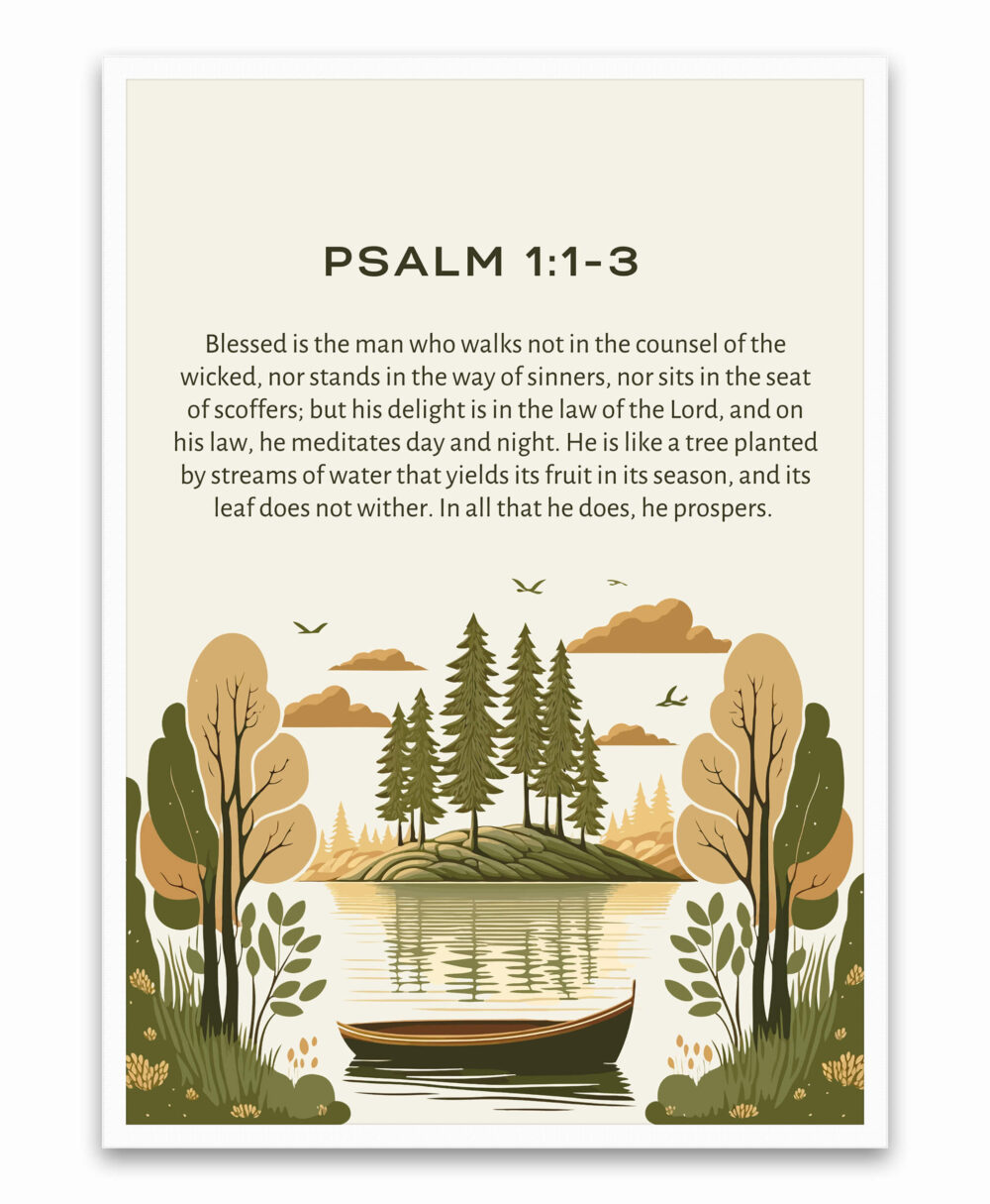 Psalm 1:1-3 Wall Art – Christian Motivational & Printable Products