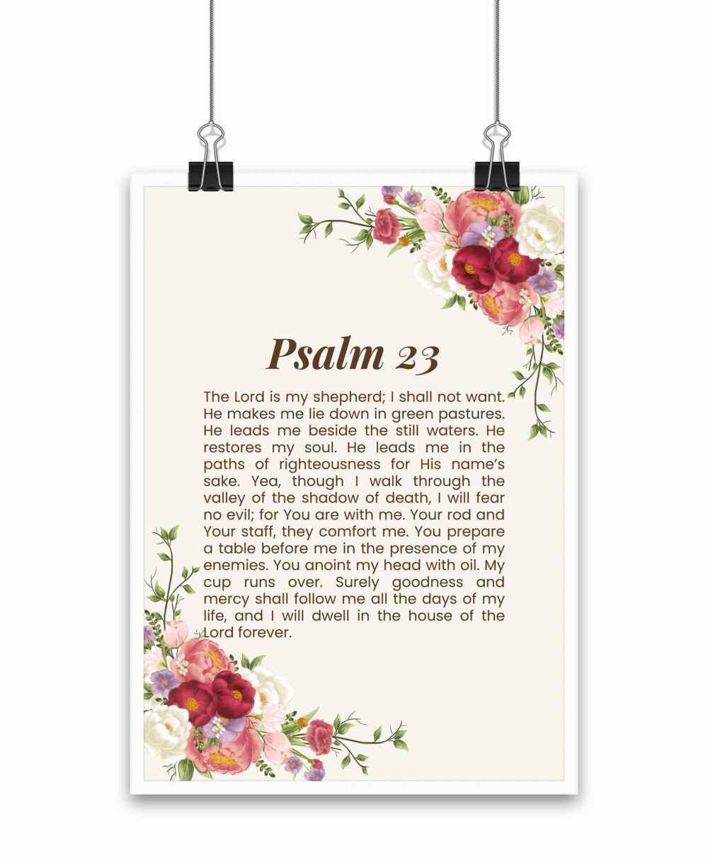 Psalm 23 Wall Art – Christian Motivational & Printable Products