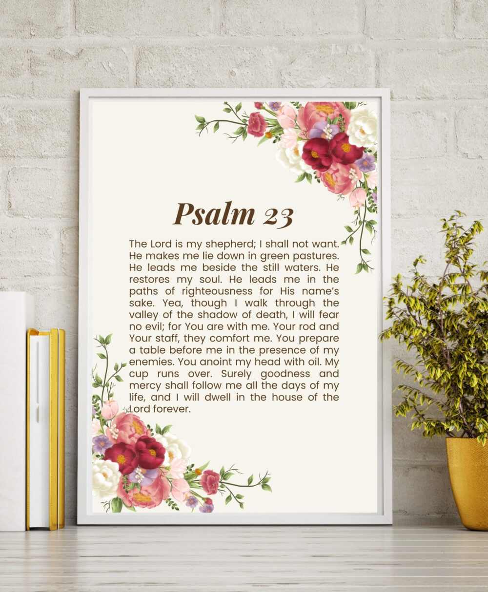Psalm 23 Wall Art – Christian Motivational & Printable Products