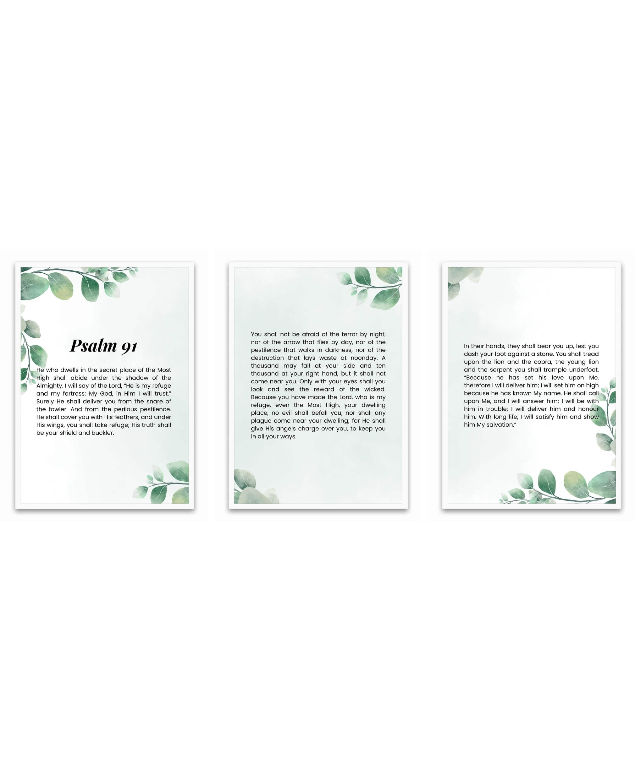 Psalm 91 Wall Art Set – Christian Motivational & Printable Products