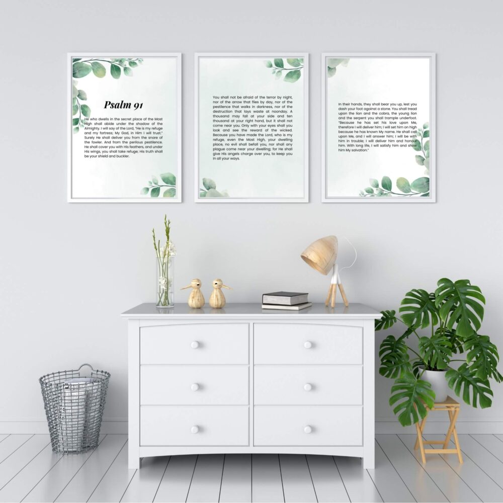 Psalm 91 Wall Art Set – Christian Motivational & Printable Products