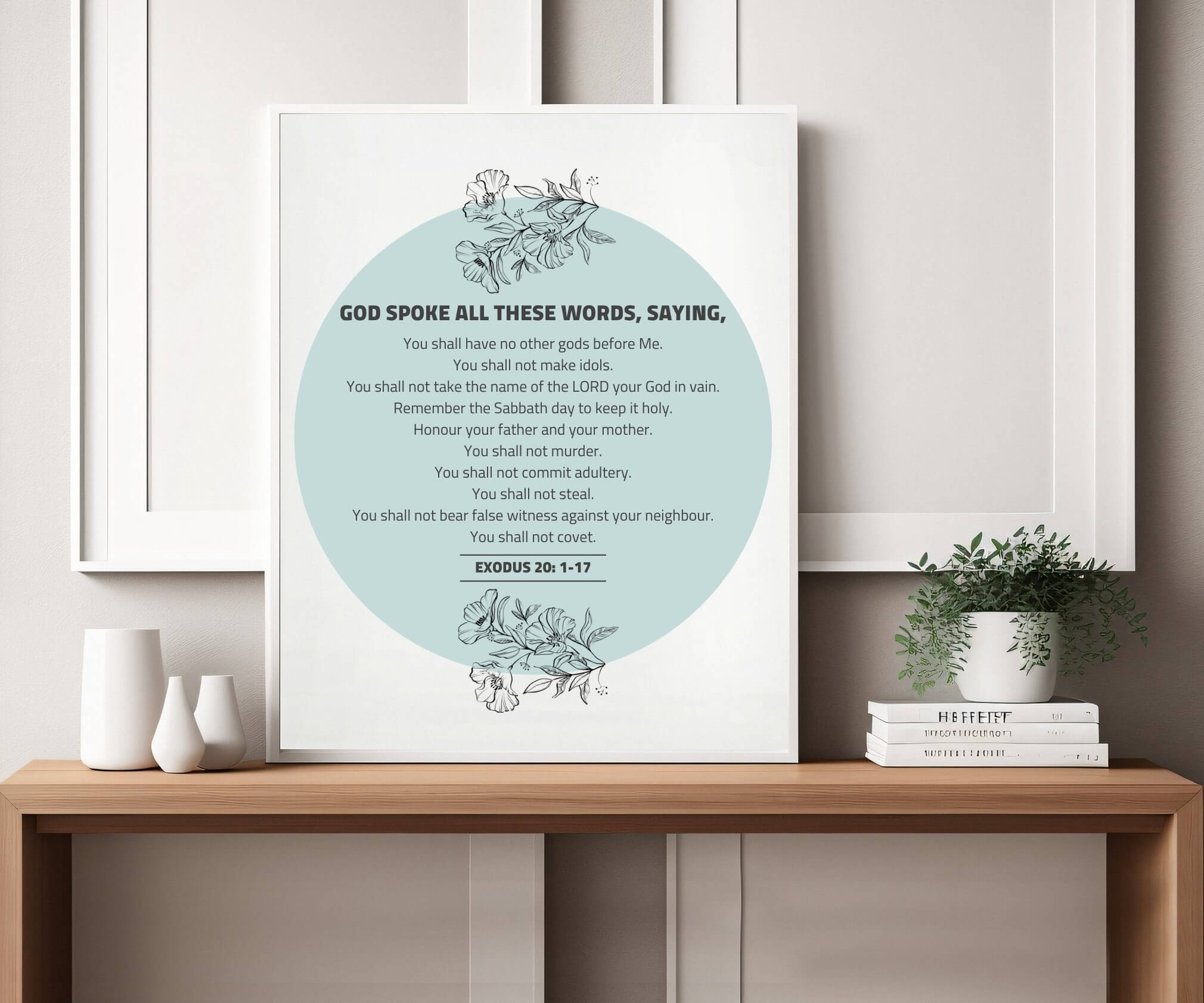 The Ten Commandments Wall Art – Christian Motivational & Printable Products