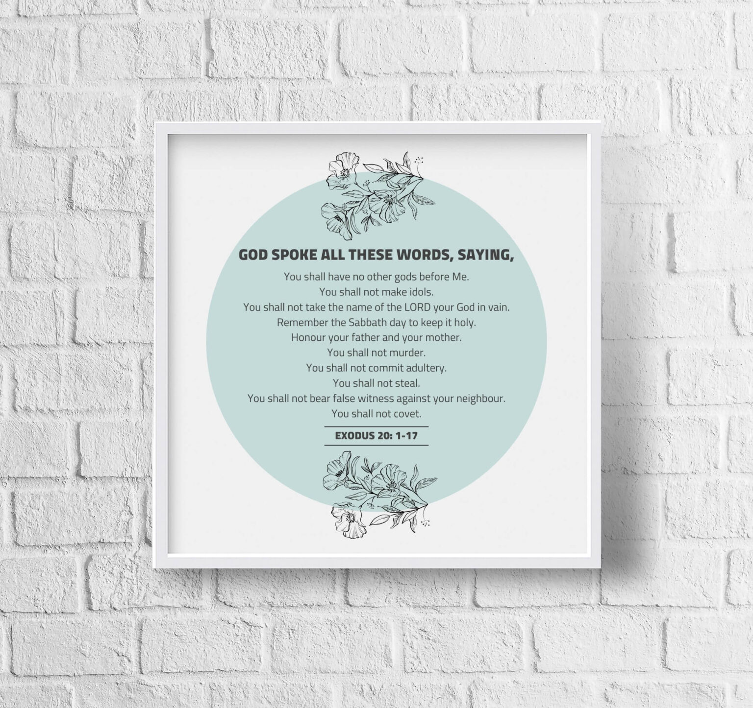 The Ten Commandments Wall Art – Christian Motivational & Printable Products