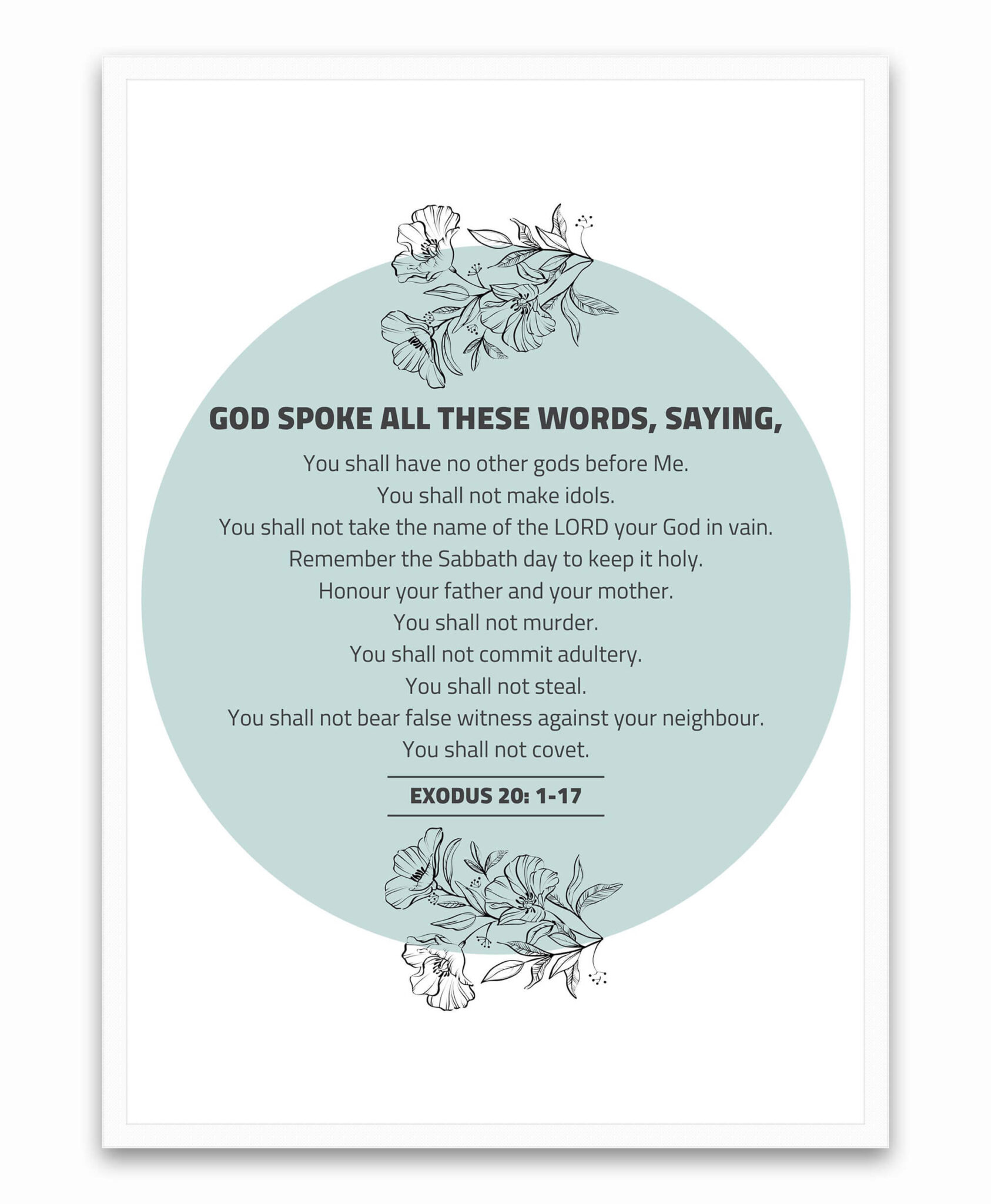 The Ten Commandments Wall Art – Christian Motivational & Printable Products