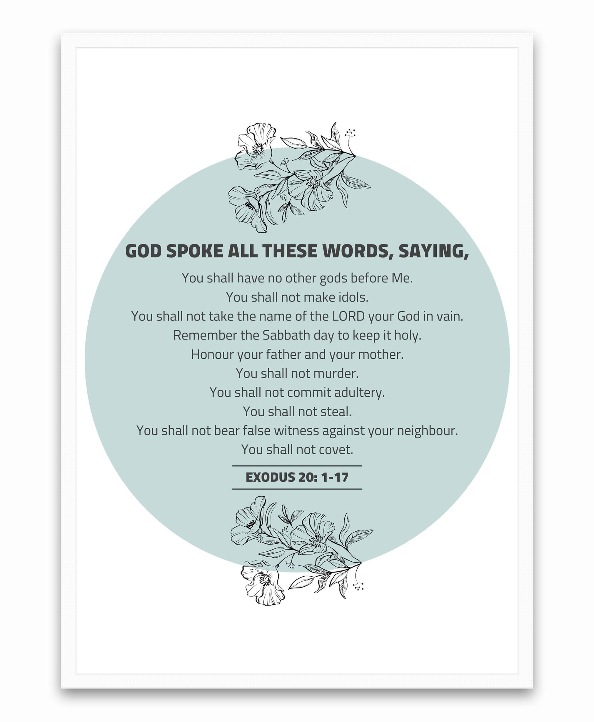 The Ten Commandments Wall Art – Christian Motivational & Printable Products